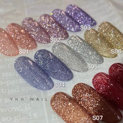 YHH Shining Diamond Gel S01-S08 碎钻胶 – Yuna Nail